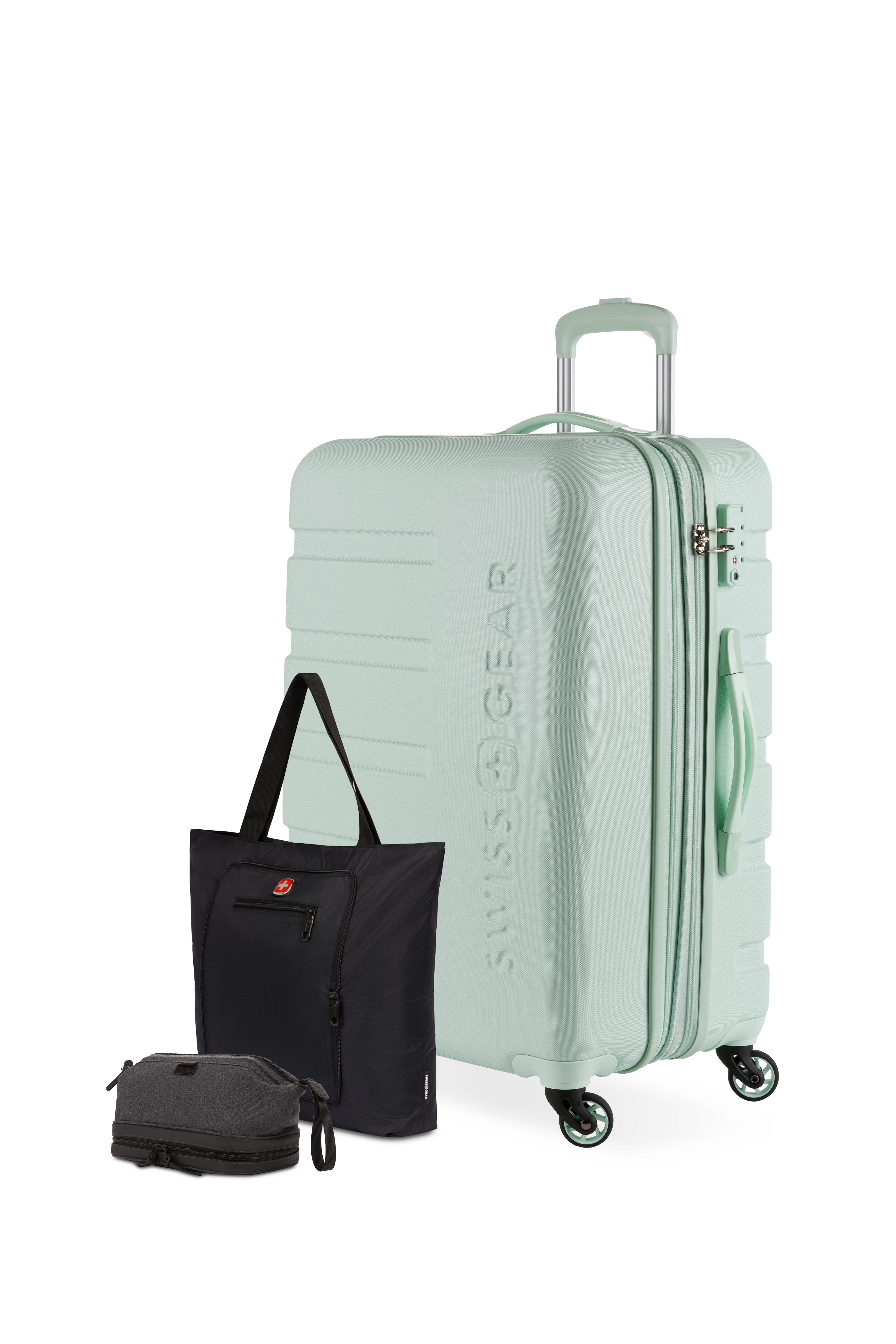 SWISSGEAR Modern Traveler Medium Checked Bundle in Clearly Aqua/Black/